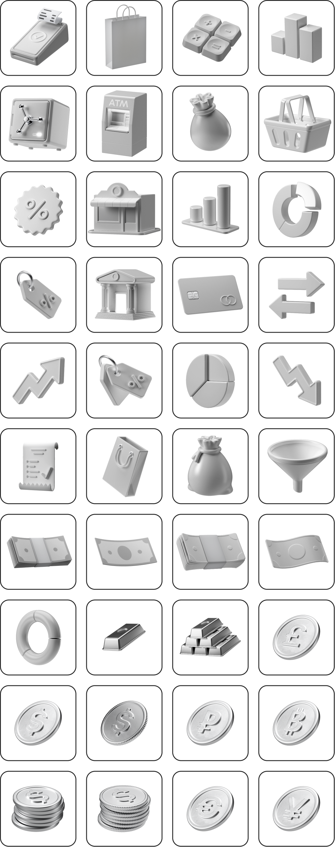 3D icons packs for Designers — Finance