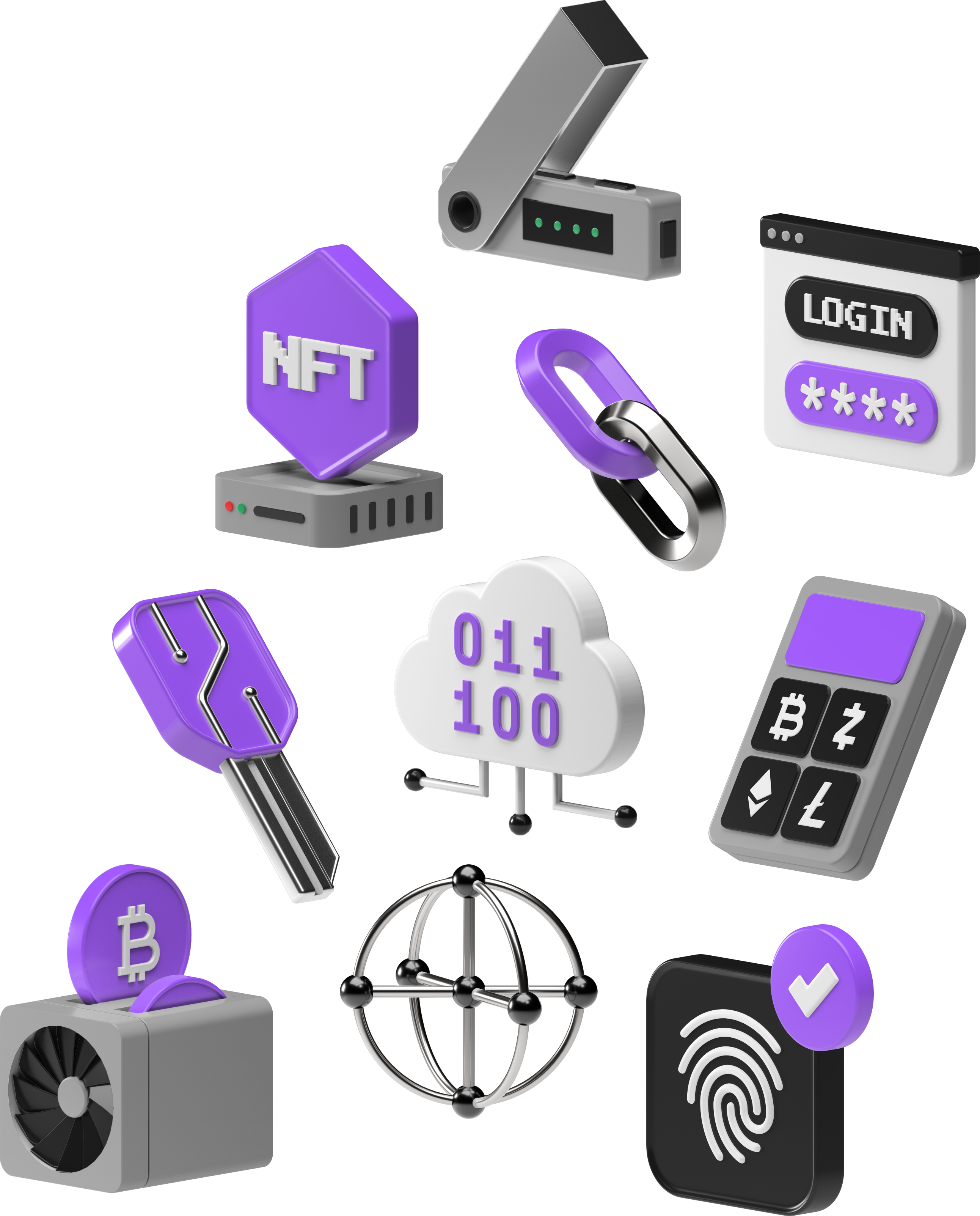 Crypto 3D icons