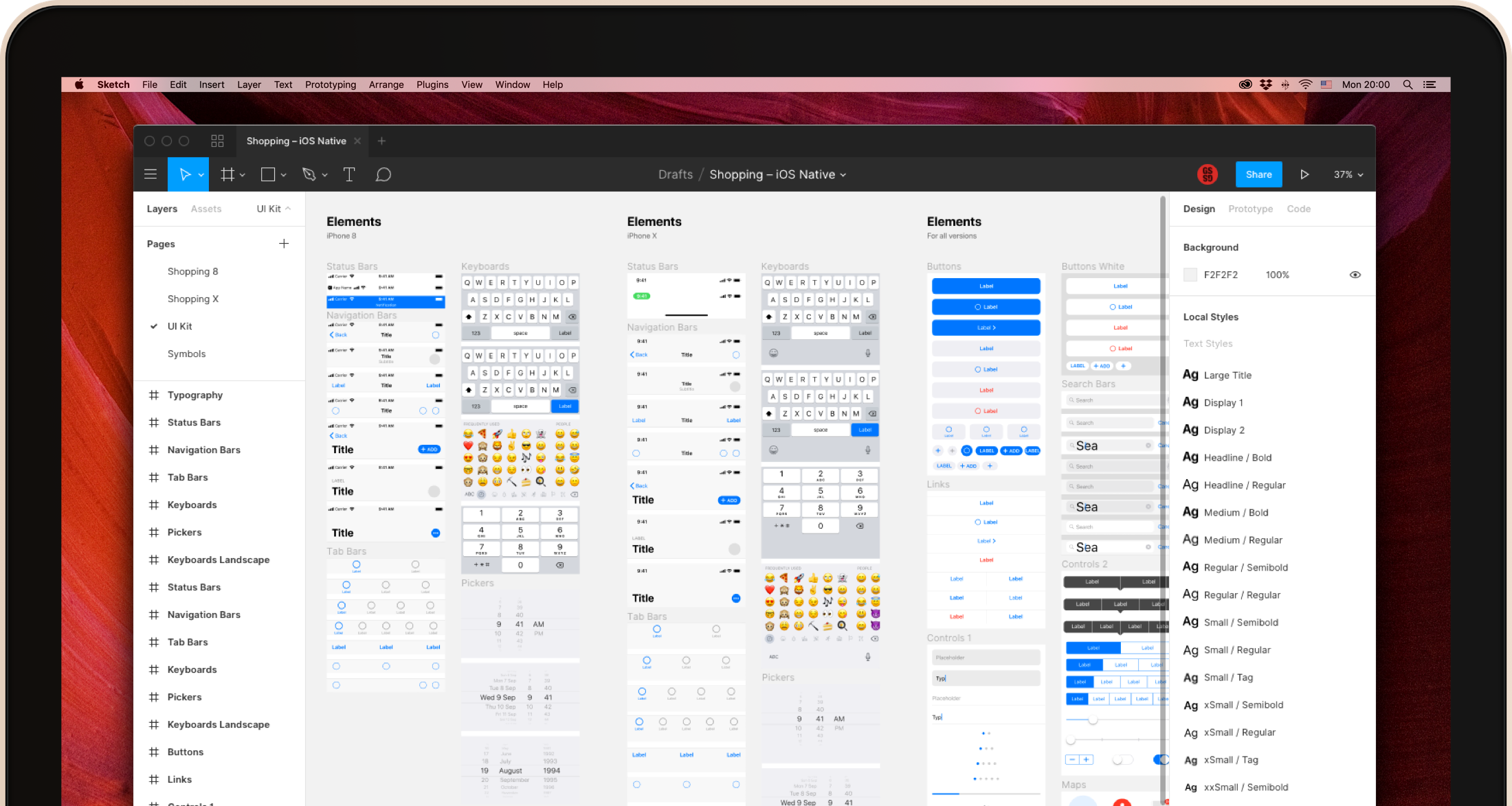 iOS Design Kit – Library of iOS app templates and UI elements