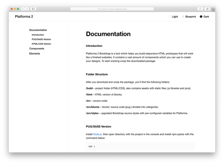 Bootstrap – Platforma Wireframe Kit – Ultimate Collection of Website ...
