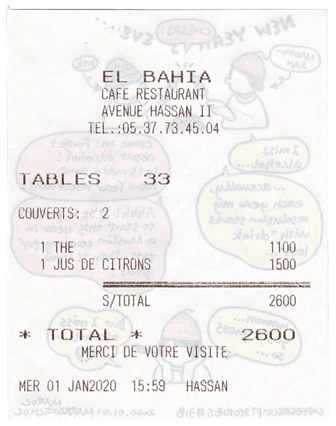 Coffee Receipt Stories — Morocco