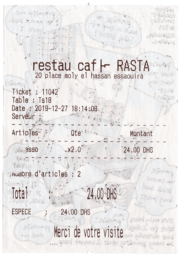 Coffee Receipt Stories — Morocco
