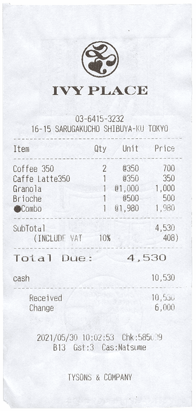 Coffee Receipt Stories — Readings