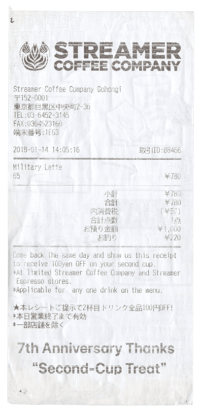 Coffee Receipt Stories — Coffee