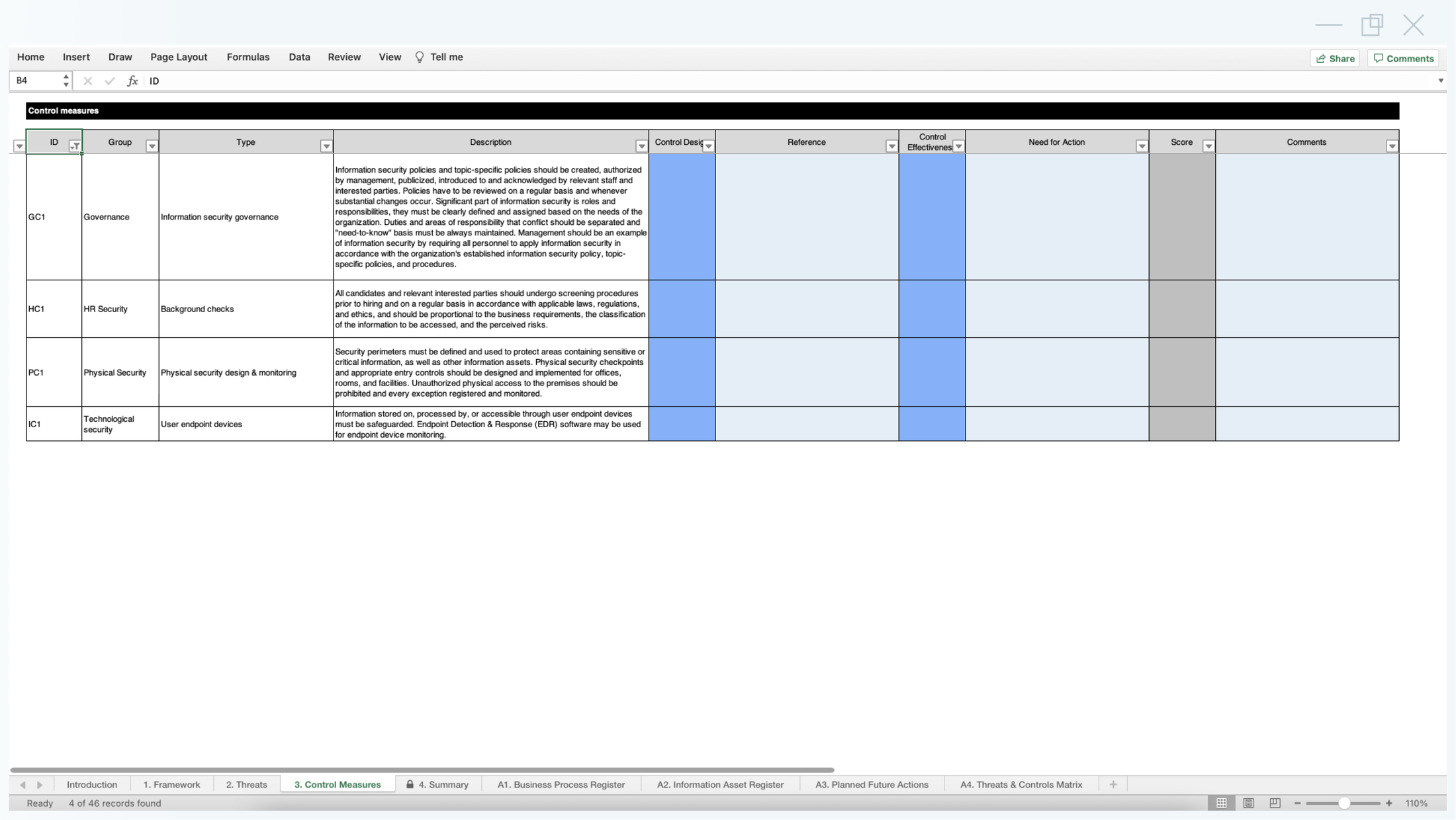 ICT and security risk assessment template