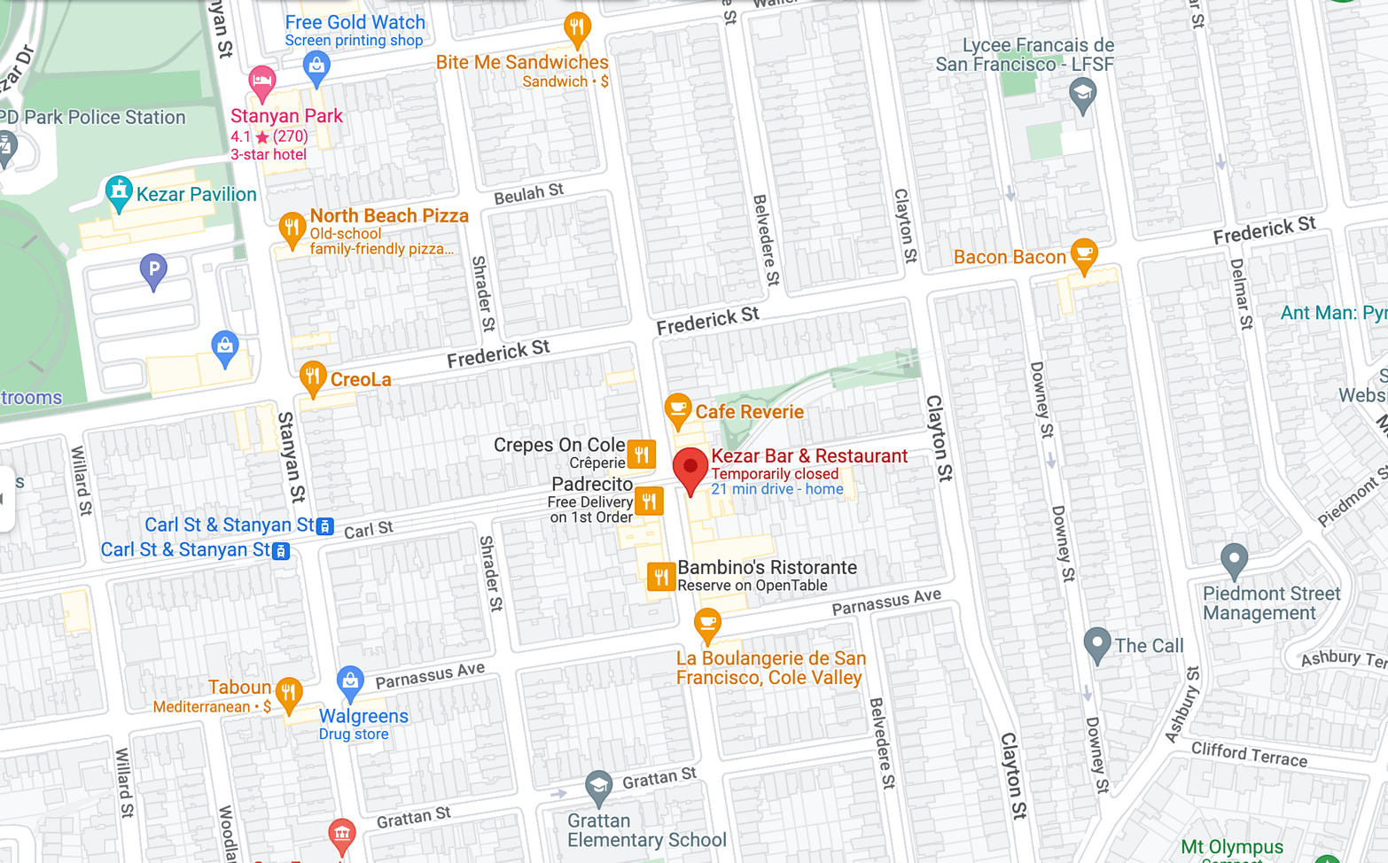 Cole Valley Tavern — San Francisco, CA