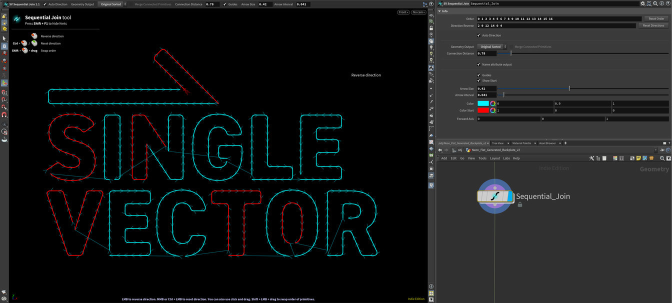 Single Vector / Sequential Join / Houdini digital asset